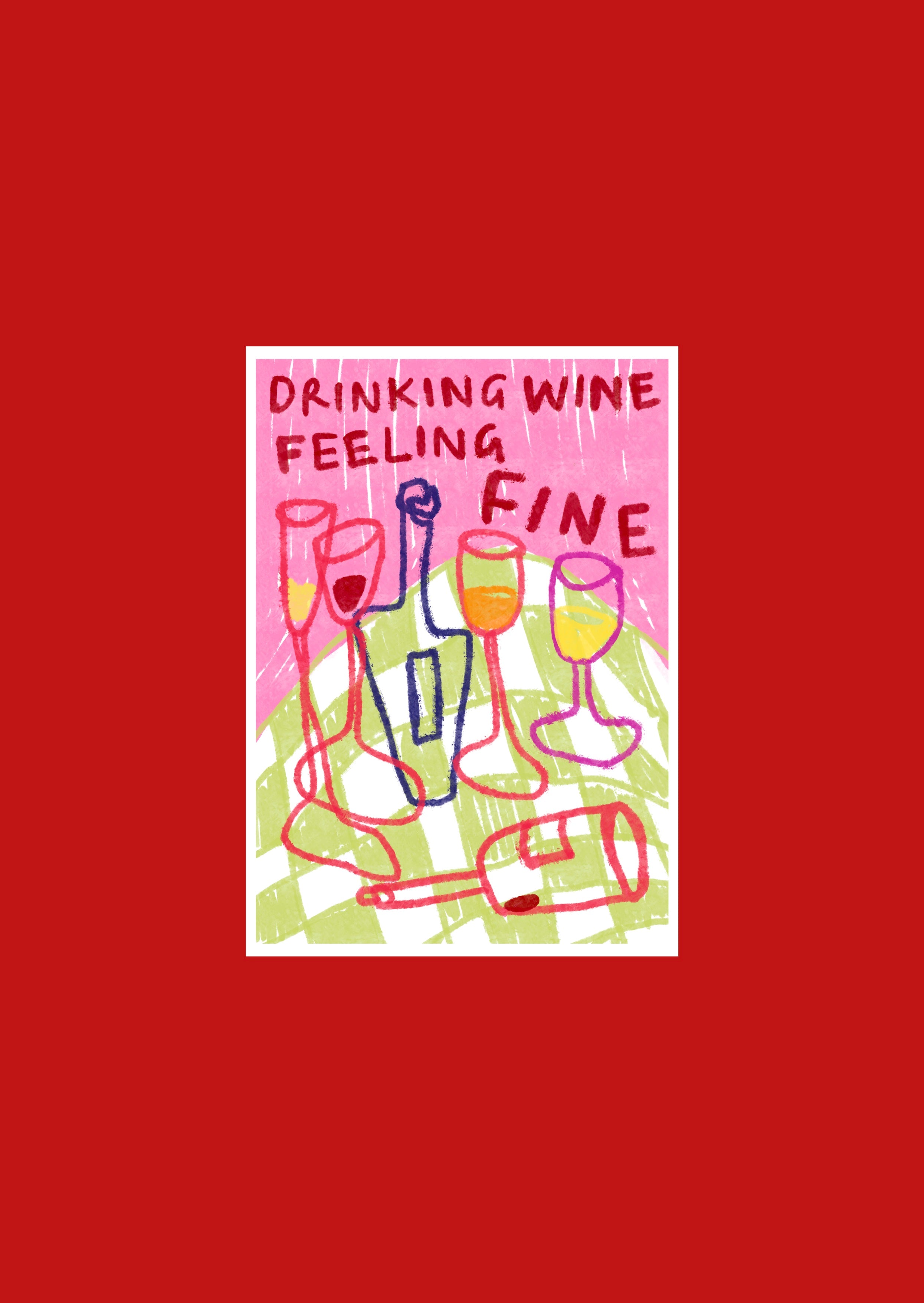 Drinking Wine print – Becky Boden Paints